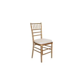 Gold Chivari Chair with Ivory Cushion